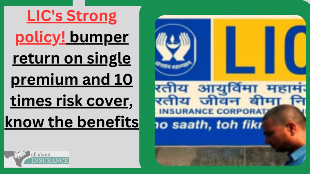 LIC’s Strong policy! bumper return on single premium and 10 times risk ...